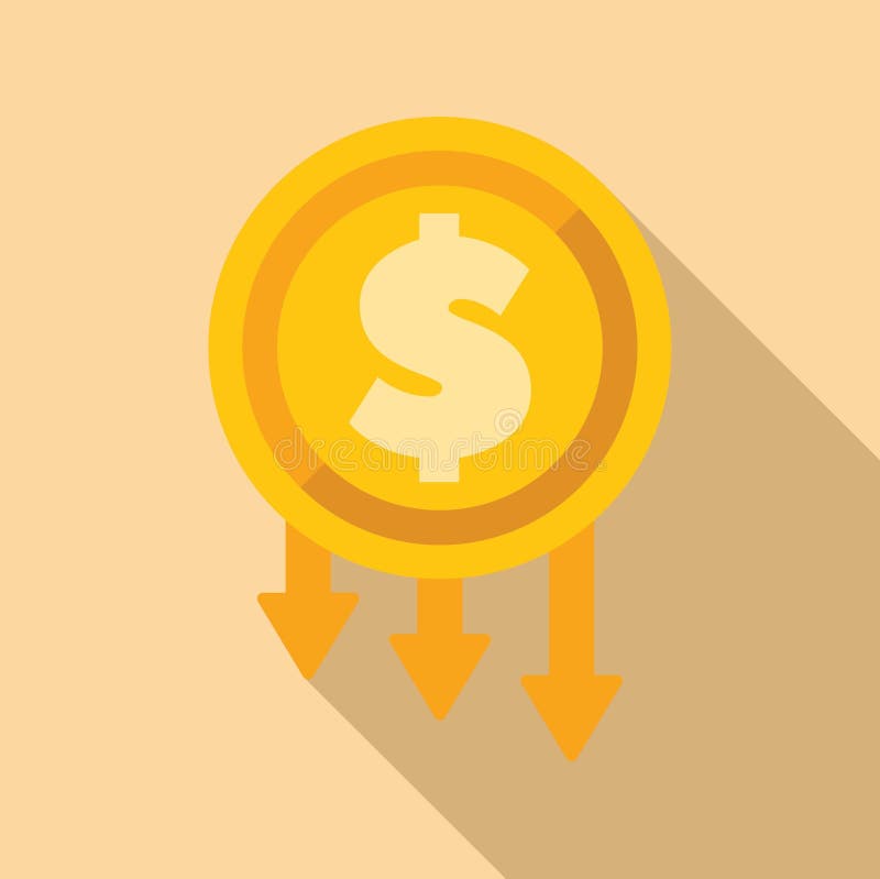 Dollar Coin Decreasing in Value with Three Downward Arrows Stock ... Dollar Coin Decreasing in Value with Three Downward Arrows Stock ...