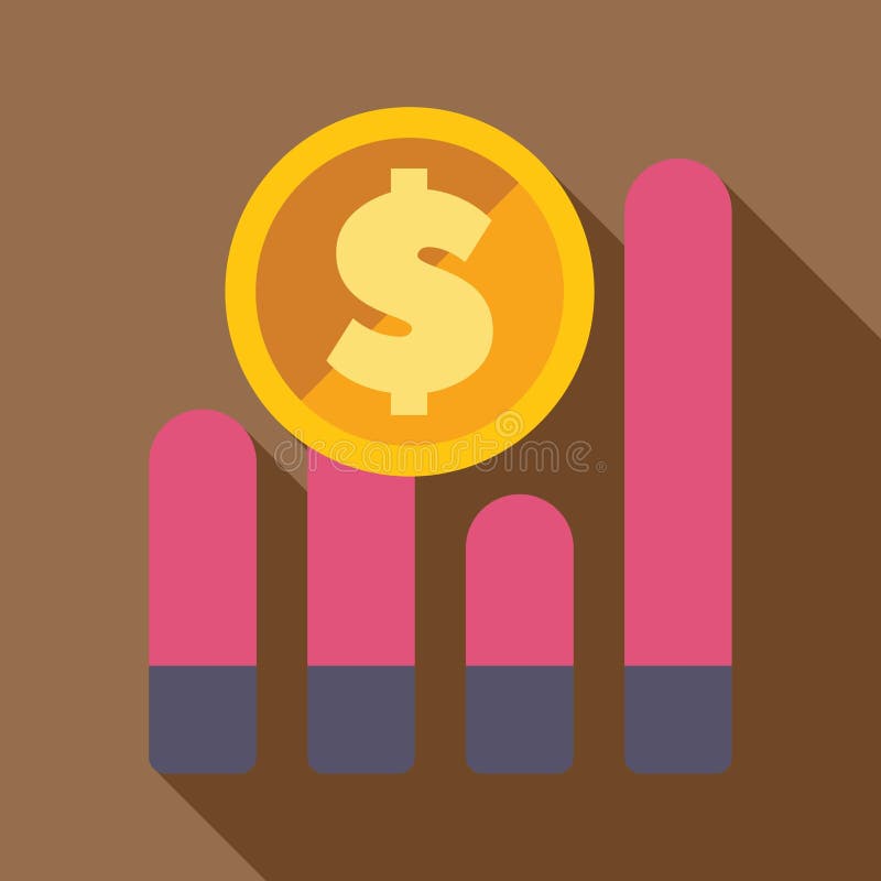Dollar Coin Floating Over Growing Bar Chart Stock Illustration ...