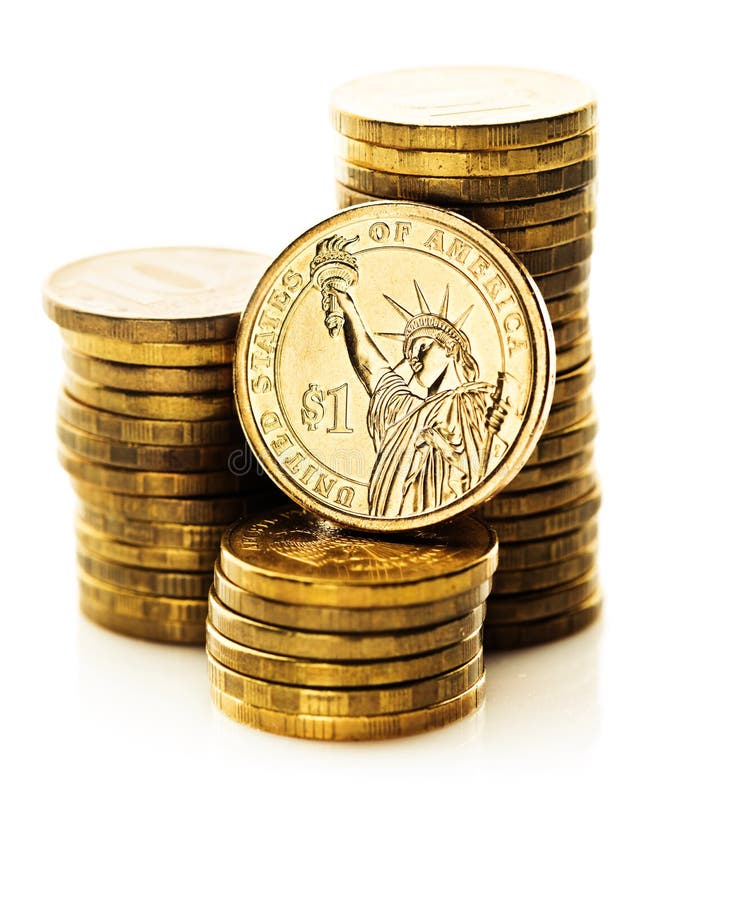 One dollar coin stock image. Image of wealth, coin, liberty - 164415627