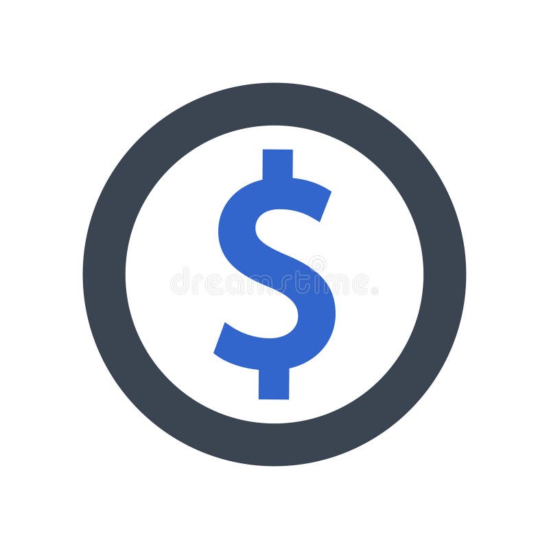 Dollar coin icon stock vector. Illustration of icon - 174827095