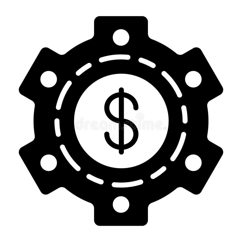 Dollar Coin Inside Gear Icon Money Management Stock Vector ...