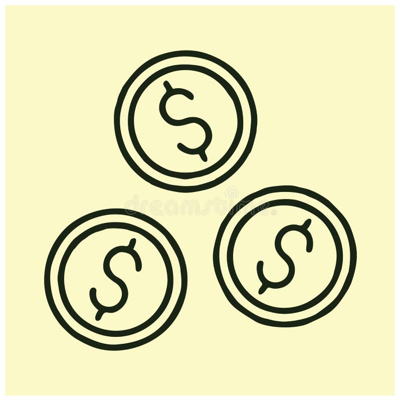 Dollar Coin. Money Coin Icon Stock Vector - Illustration of dollar ...