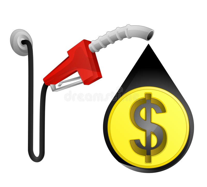 Dollar Coin in Oil Drop with Pump Station Vector Stock Illustration ...