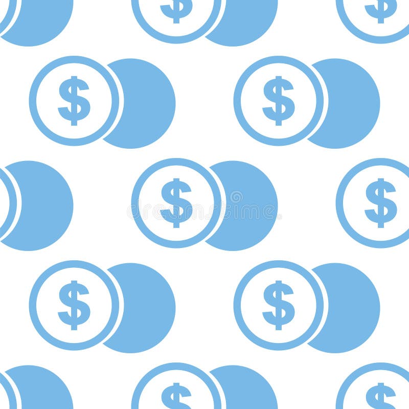Dollar Coin Seamless Pattern Stock Vector - Illustration of design ...