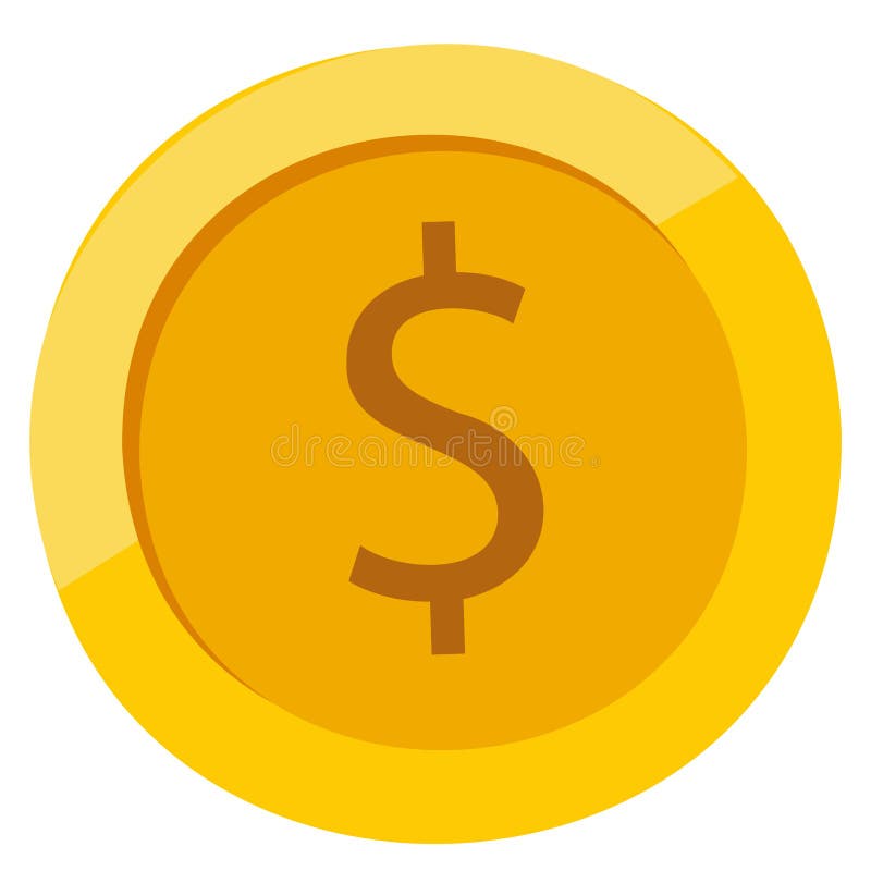 Dollar Coin. Coin with Dollar Sign Stock Vector - Illustration of ...