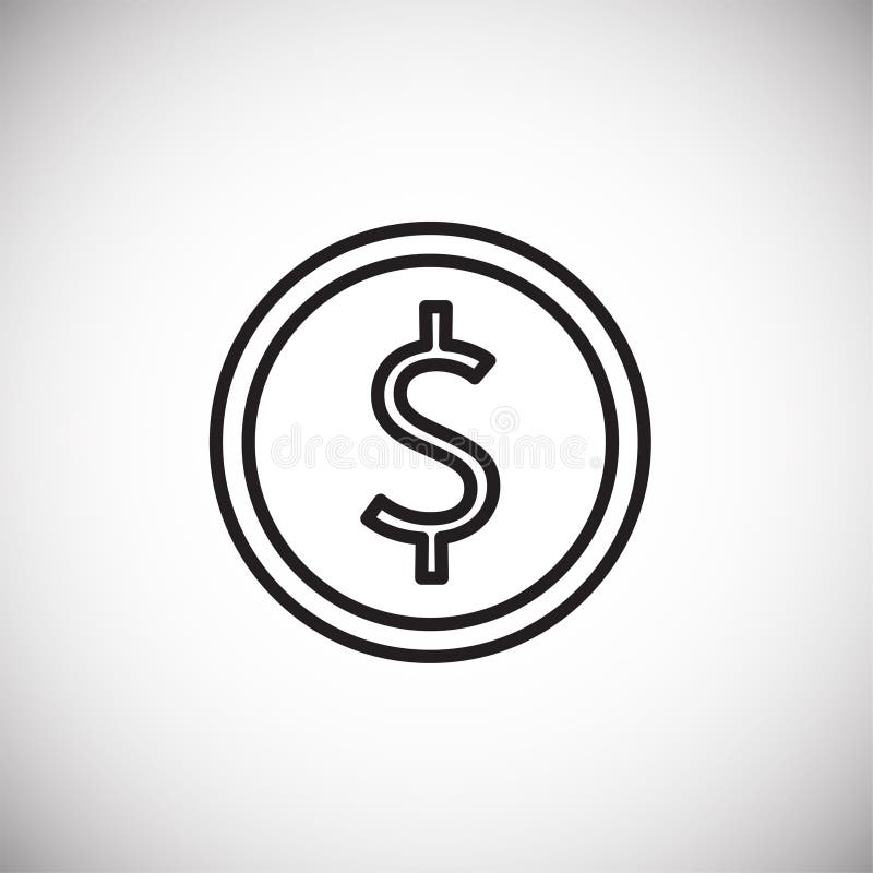 Dollar Coin Thin Line on White Background Stock Vector - Illustration ...