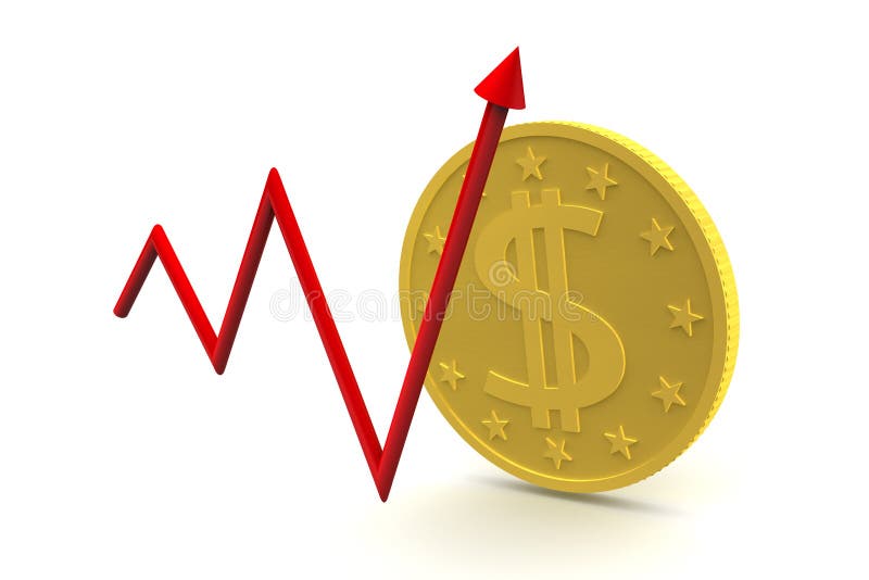 Dollar Sign Up Arrow stock illustration. Illustration of exchange ...