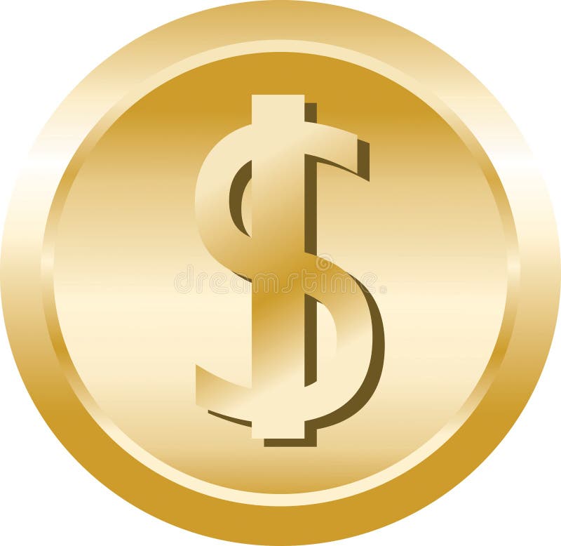 Dollar coin stock vector. Illustration of cash, illustrations - 98257180