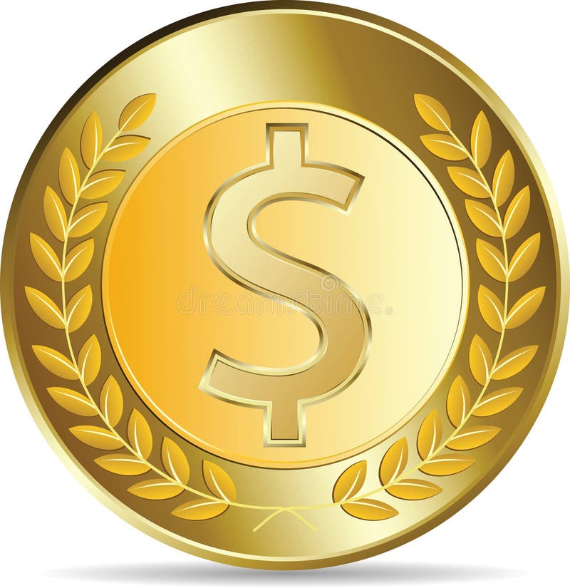 Dollar coins illustration stock vector. Illustration of currency - 16262362