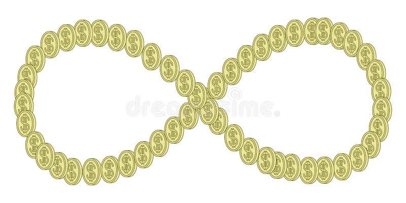 Dollar coins infinite stock vector. Illustration of success - 262289408