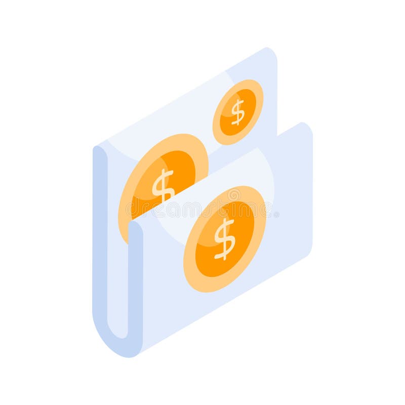 Dollar Coins Inside Data Folder Showing Concept Icon of Financial Data ...