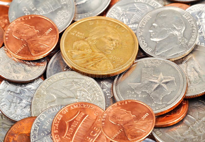 Dollar coins stock photo. Image of golden, circle, banking - 44200756