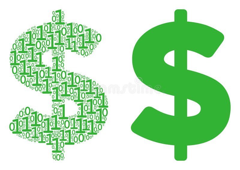 Dollar Collage of Binary Digits Stock Vector - Illustration of ...