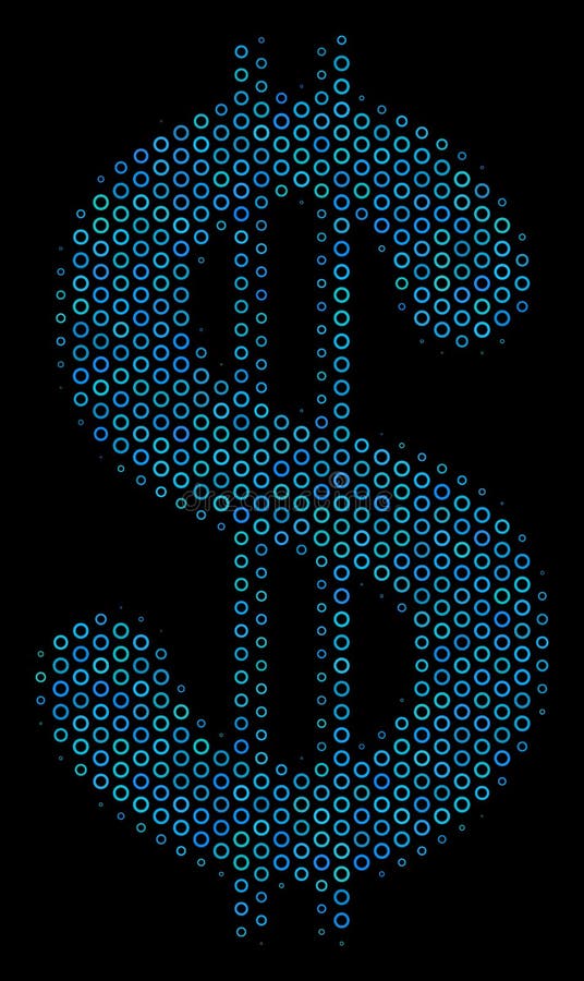 Dollar Collage Icon of Halftone Circles Stock Vector - Illustration of ...