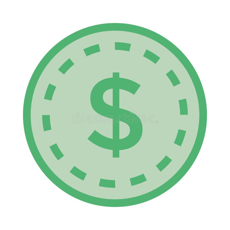 Dollar icon stock vector. Illustration of bill, coins - 100494439