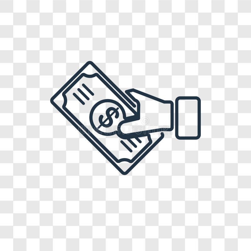 Dollar Concept Vector Linear Icon Isolated on Transparent Background ...