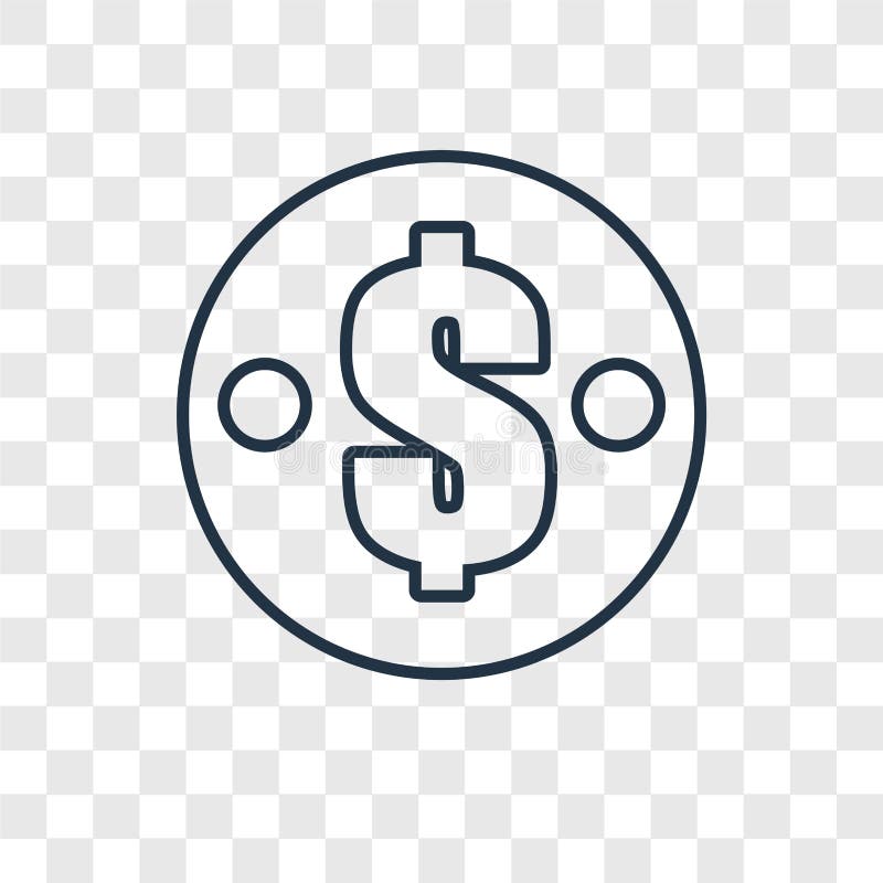Dollar Concept Vector Linear Icon Isolated On Transparent Background ...