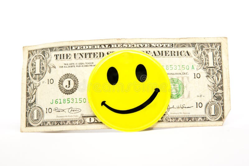 Dollar Concept. Yellow Smiling Face Stock Image - Image of circle ...