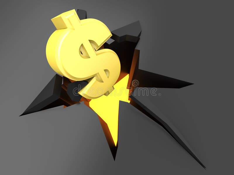 Dollar Crash stock illustration. Illustration of economic - 23861064