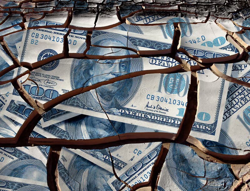 Dollar crash stock image. Image of cracked, banks, economy - 4697483