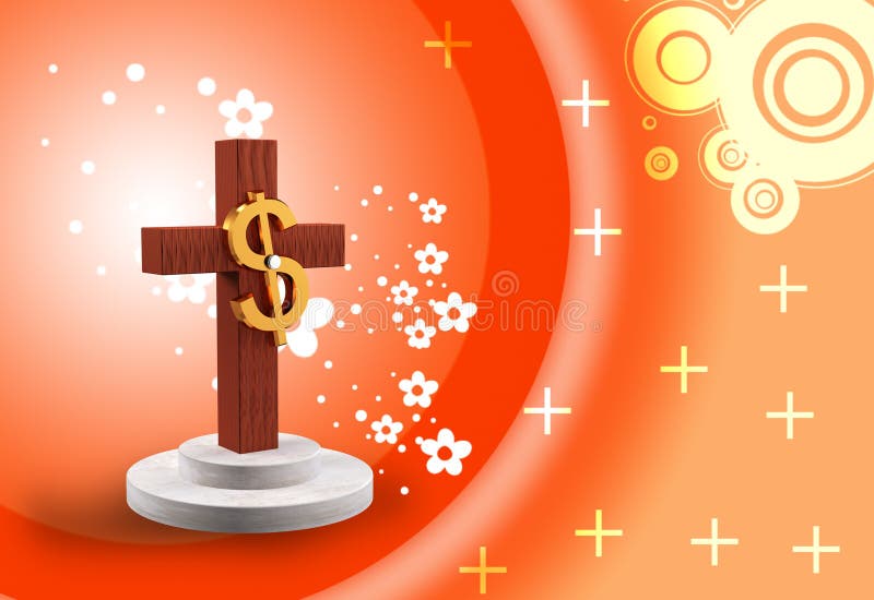 Dollar Cross stock illustration. Illustration of design - 5385203