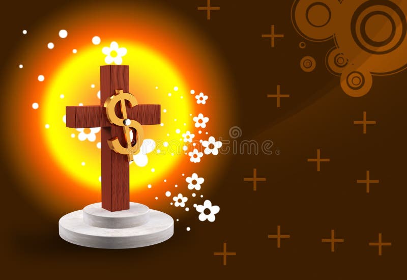 Dollar Cross stock illustration. Illustration of design - 5385203