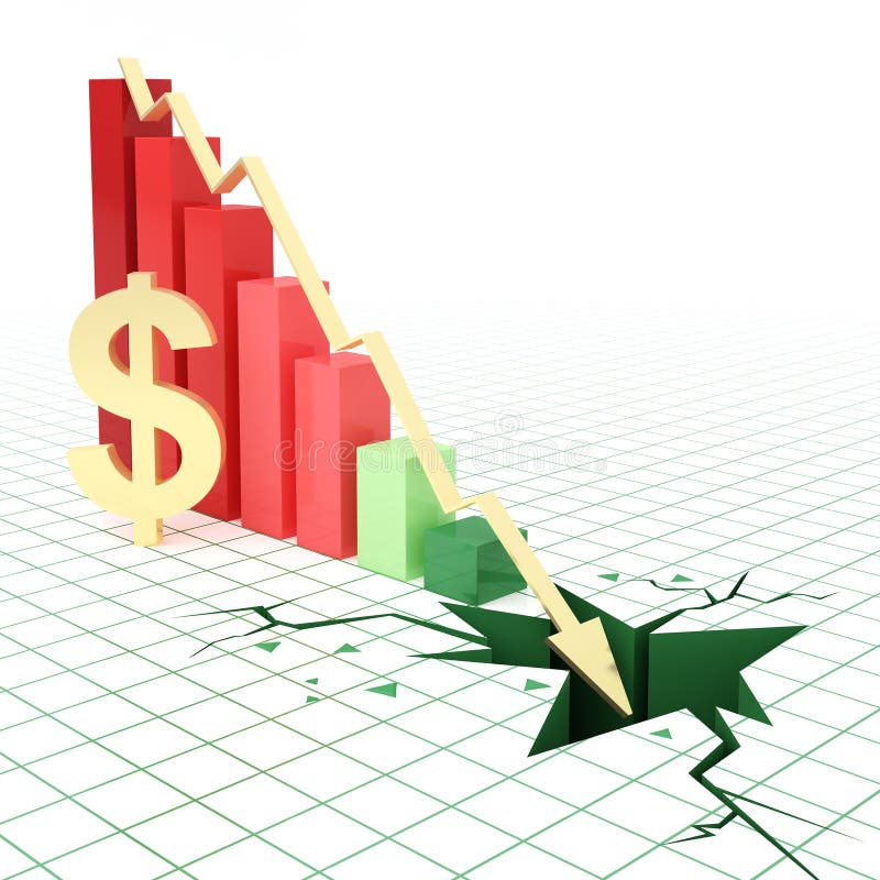 Dollar Currency Bar Graph Going Down Stock Illustration - Illustration ...