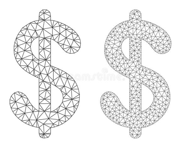 Dollar Currency Icons - Vector Triangle Mesh Stock Vector ...