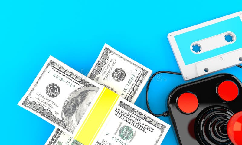 Dollar Currency with Joystick and Cassette Stock Illustration ...