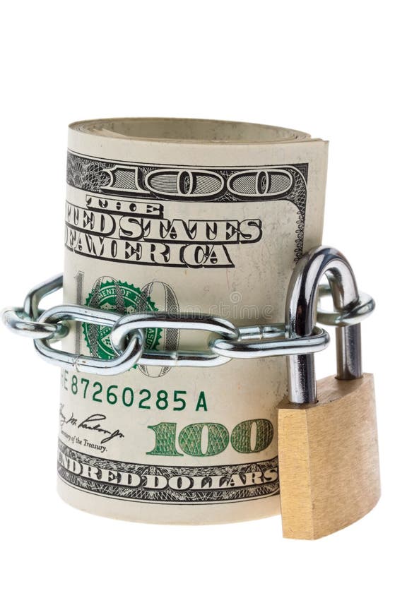 Dollar Currency Notes are Block Off with a Lock Stock Photo - Image of ...