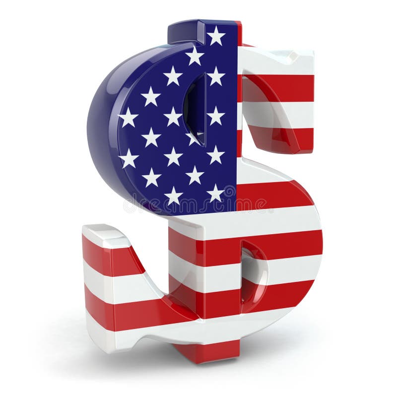 Dollar Currency Sign and USA Flag. Stock Illustration - Illustration of ...