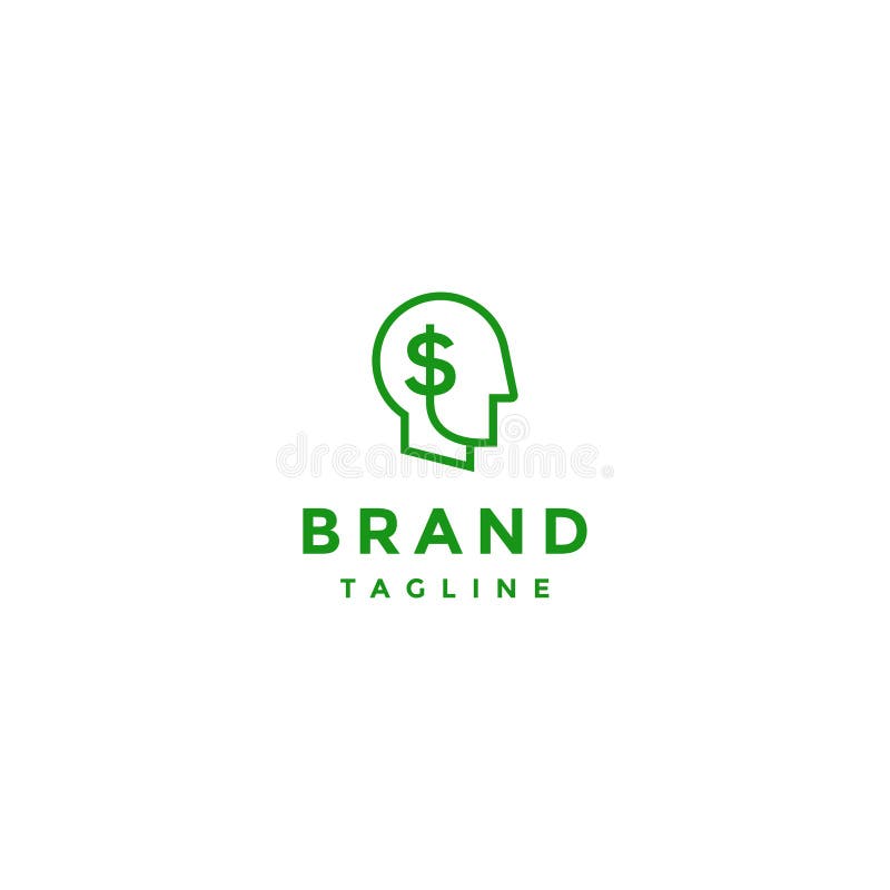 Dollar Currency Symbol Inside Head Icon Logo Stock Vector ...