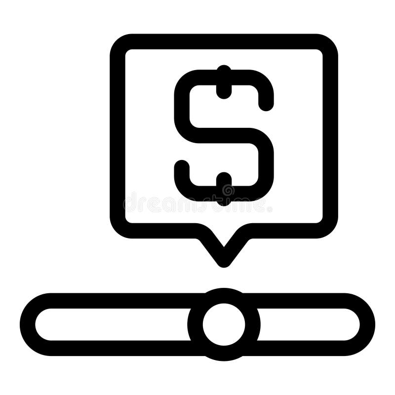 Dollar Currency Symbol Inside Speech Bubble Over Slider Button Stock ...