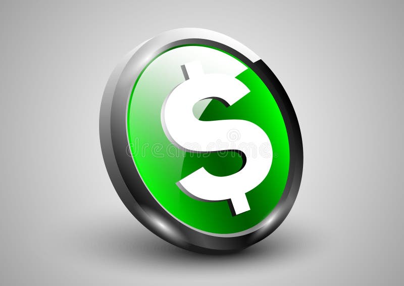 Dollar 3d Effect Coin with Symbol Concept Stock Vector - Illustration ...