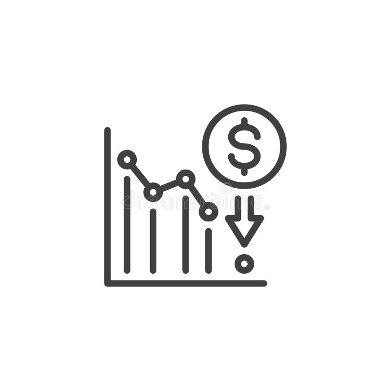 Business Decline Graph Line Icon Stock Vector - Illustration of logo, falling: 163838362