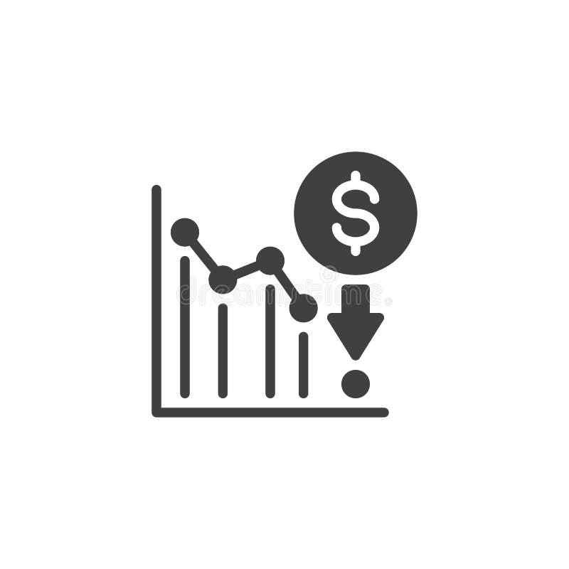 Dollar decline vector icon stock vector. Illustration of investment ...