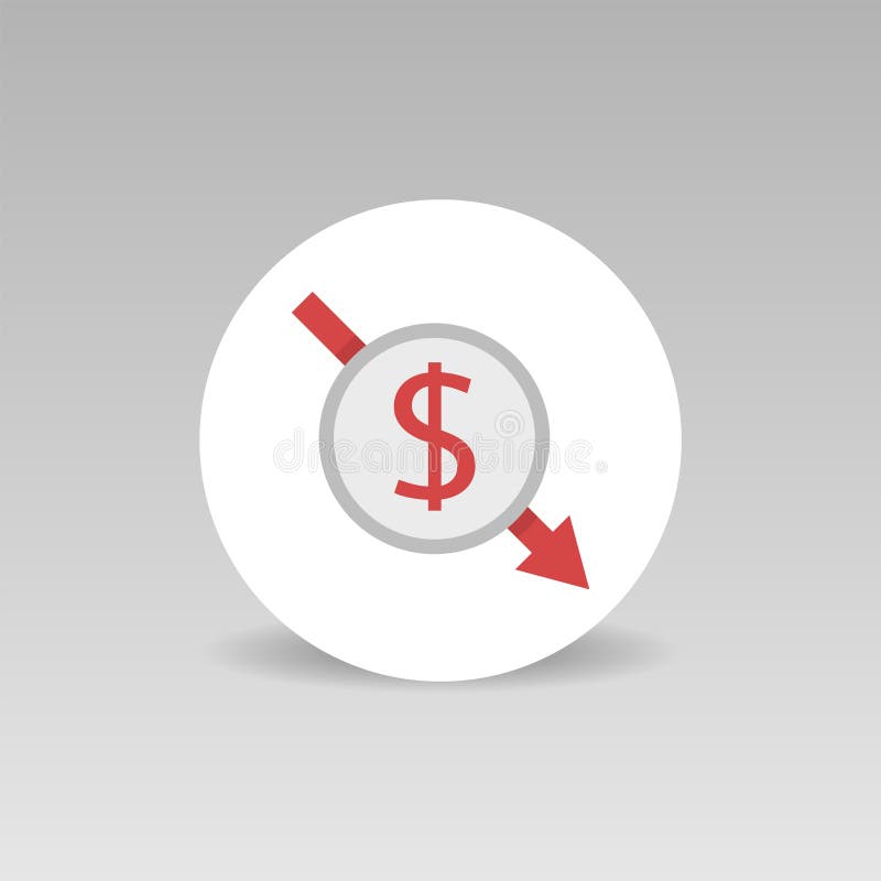 Dollar Decline Vector Round Icon Crisis Concept2 Stock Illustration ...