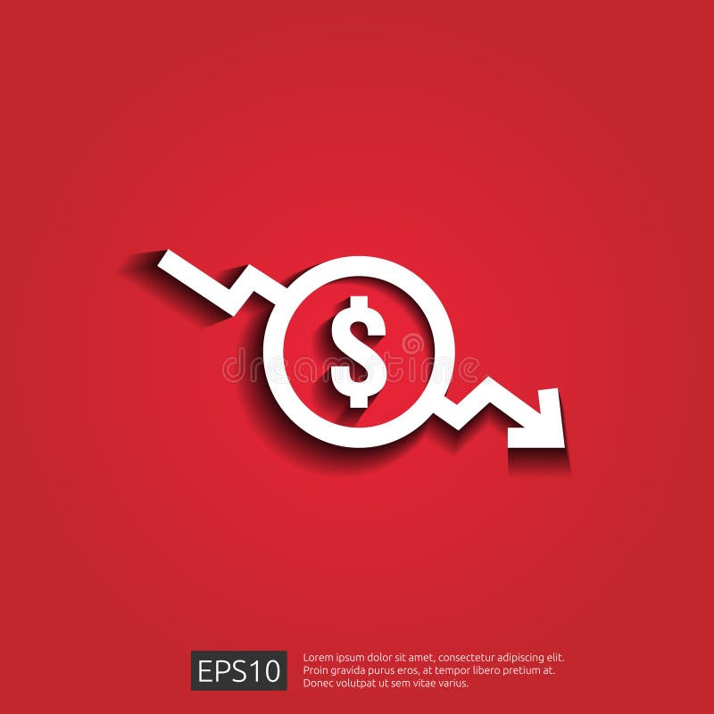 Business Cost Reduction Icon. Money Dollar Decrease Symbol. Scissors Cuts Discounts Coupon Icon ...