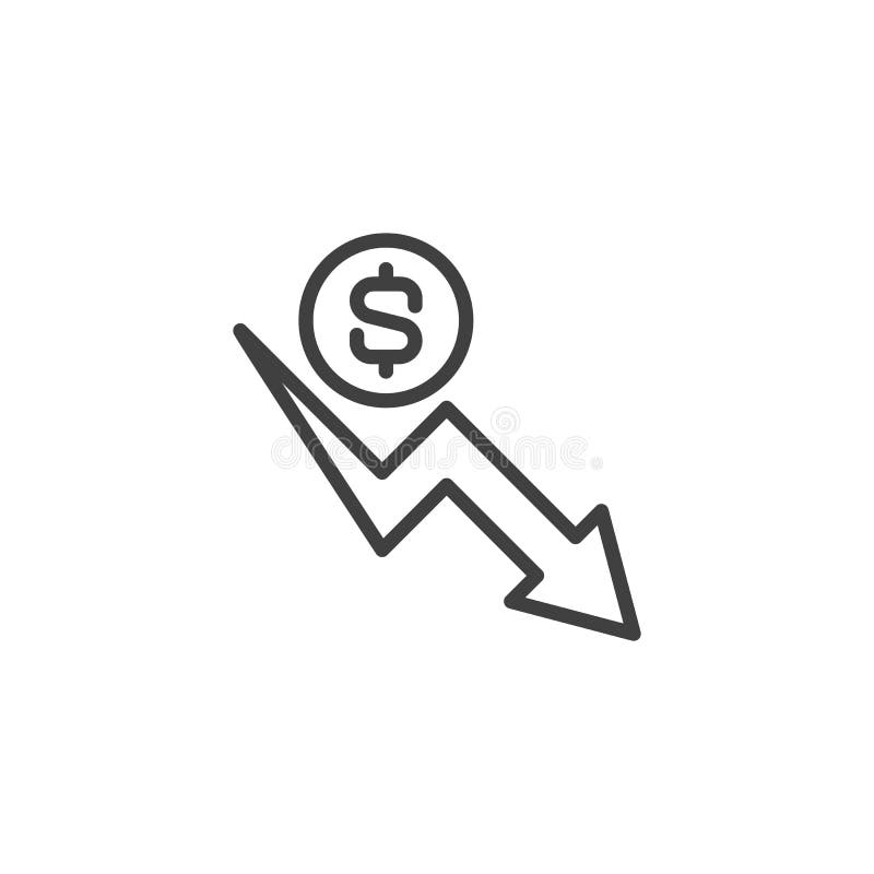 Money decrease vector icon stock vector. Illustration of budget - 181134745