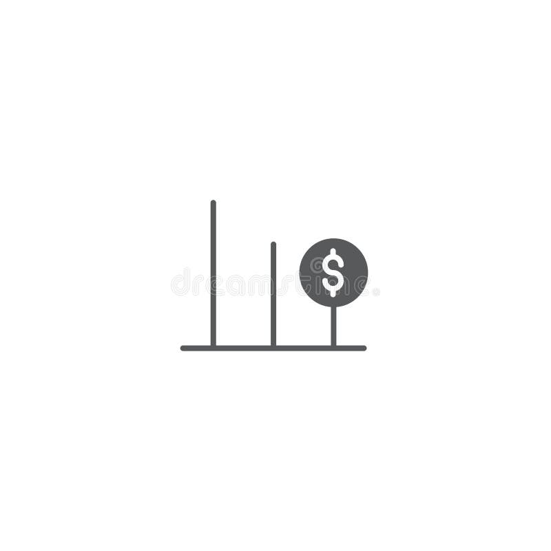 Dollar Decrease Rate Vector Icon Symbol Isolated on White Background Stock Vector - Illustration ...