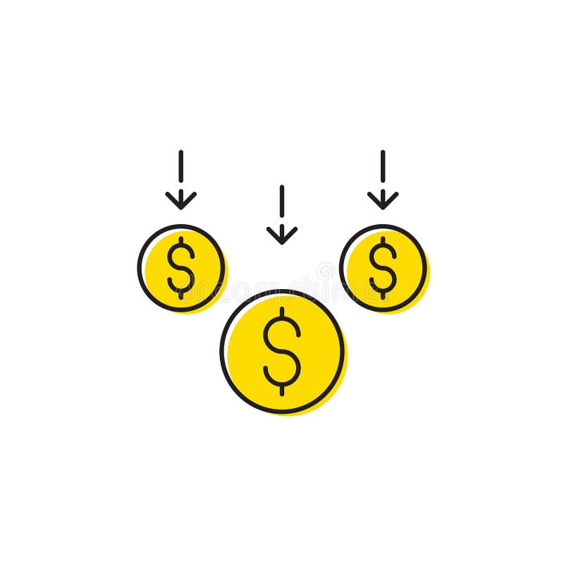 Dollar Decrease Icon in Flat Style. Money Decrease Cartoon Vector Illustration Stock Vector ...