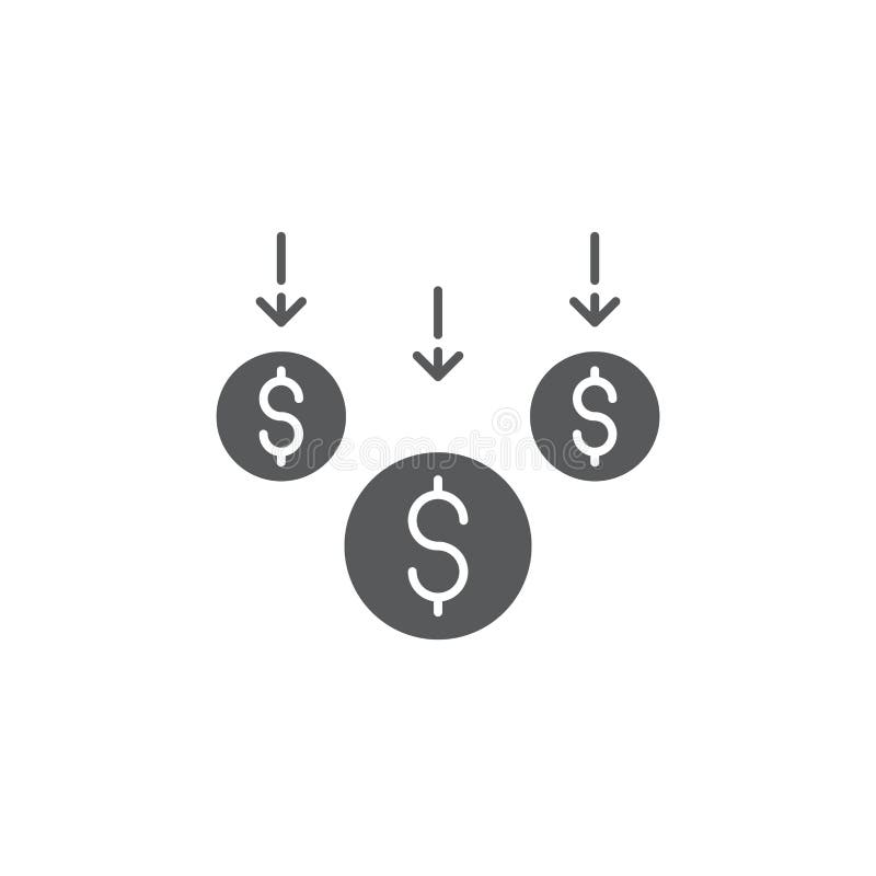 Dollar Decrease Icon in Flat Style. Money Decrease Cartoon Vector Illustration Stock Vector ...