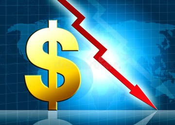 Dollar Decreasing Value Illustration Stock Illustration - Illustration ...