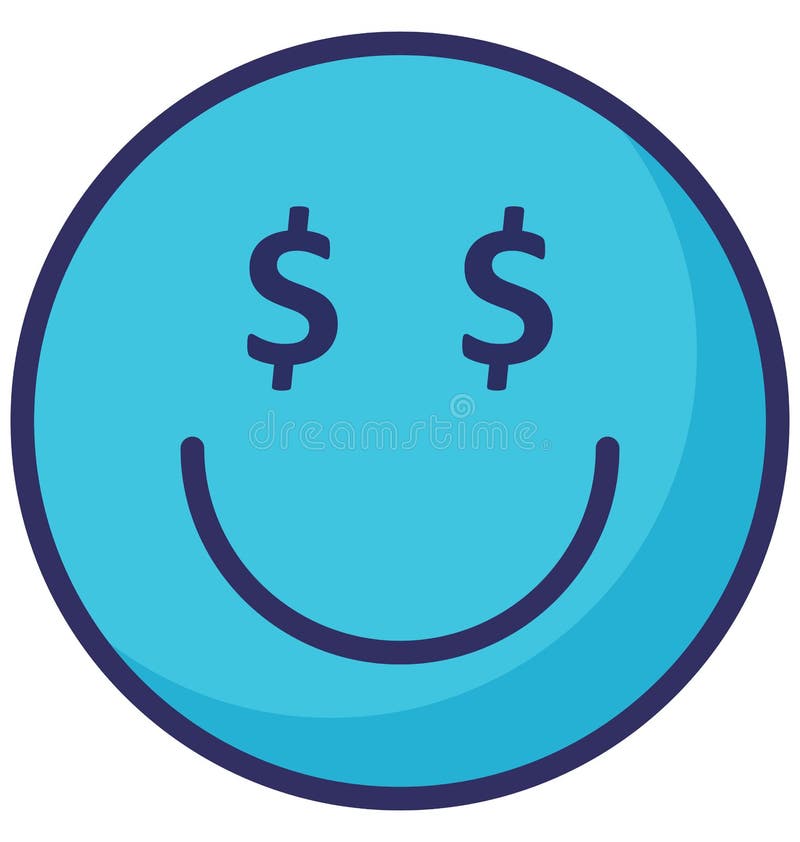 Dollar, Dollar on Face Vector Isolated Icon Which Can Easily Modify or ...