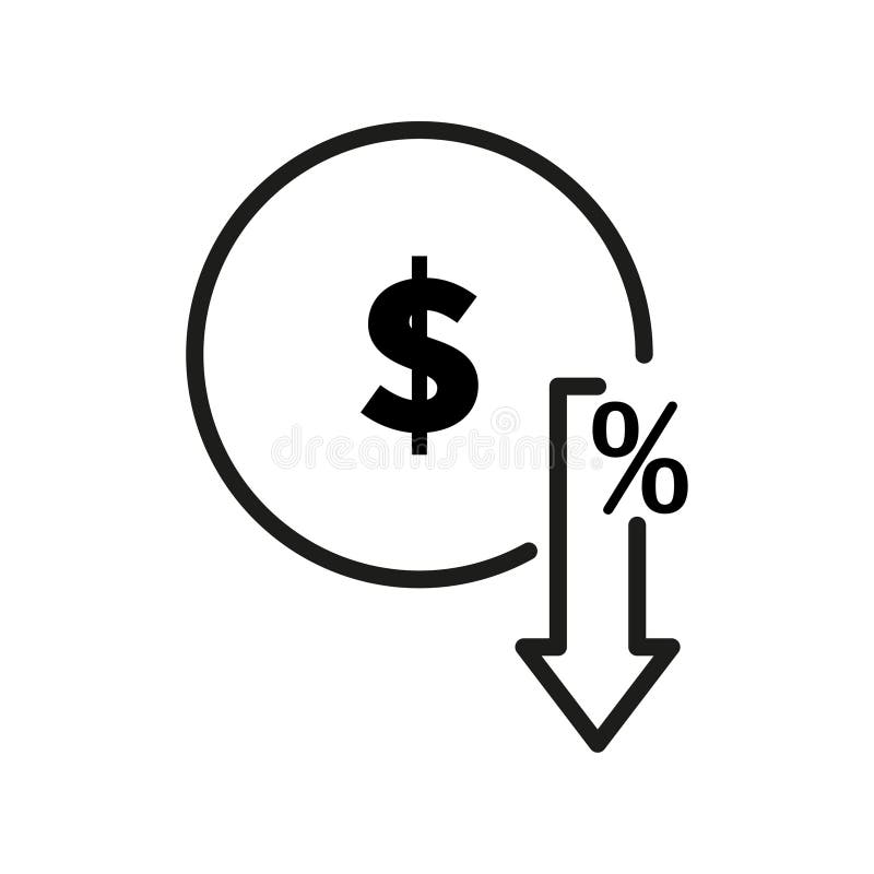 Dollar Down Icon. Cost Reduction Icon. Vector Illustration. Stock Image ...