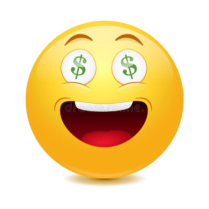 Dollar emoticon stock vector. Illustration of luck, color - 37845129