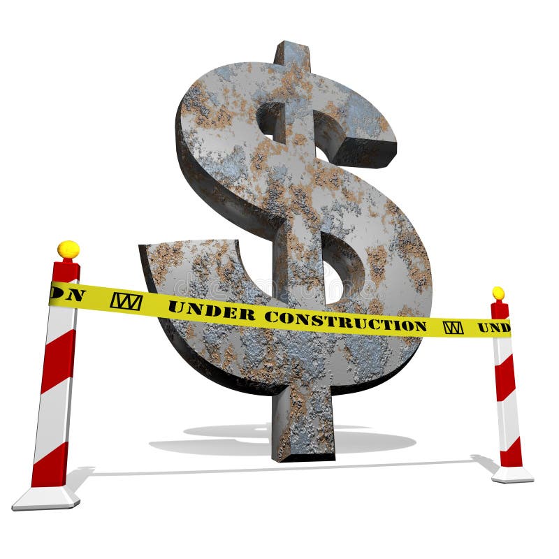 Dollar en construction illustration stock. Illustration du épargne ...