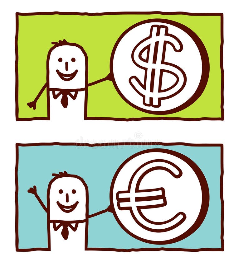 Dollar & euro stock vector. Illustration of currency - 14881379