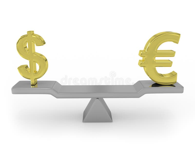 Dollar Euro ballance stock illustration. Illustration of equal - 14051874