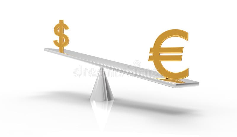 Dollar and Euro Currency Symbol Comparison Stock Illustration ...